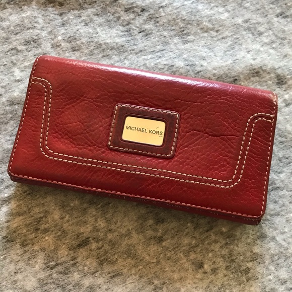 Michael Kors | Bags | Red Michael Kors Wallet | Poshmark